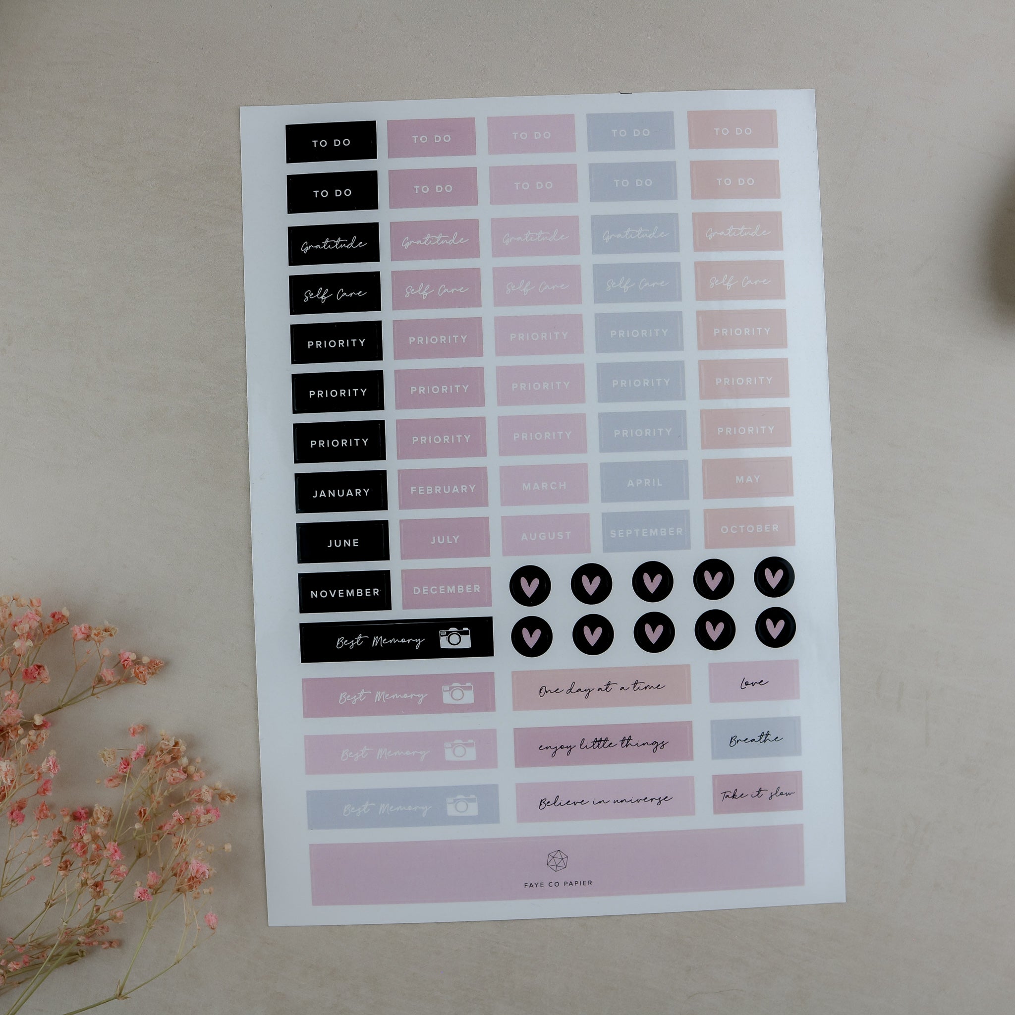 Word Journaling Stickers | Faye Co Papier